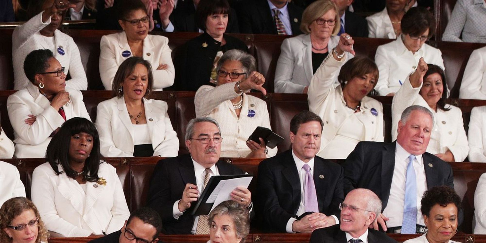 Democratic Women Wore Suffragette White to Trump's First Address ...
